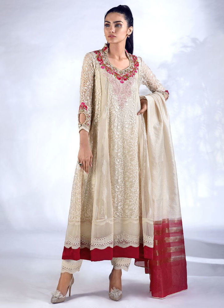 Sandstone kalidaar with dupatta with Modern Styling | FTA