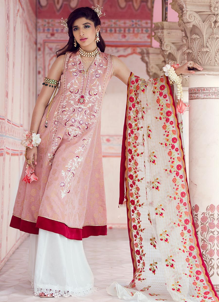 Surkh with Fine Embroidery | Farah Talib Aziz