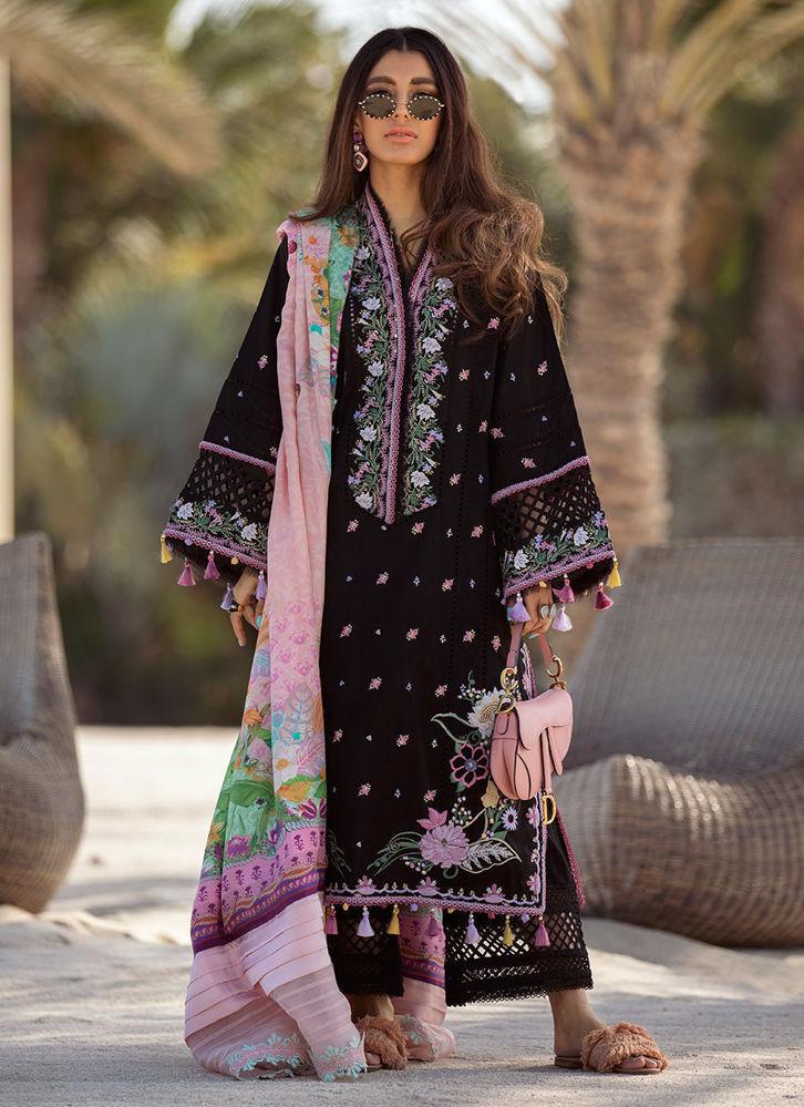 Bermuda Black with Fine Embroidery | Farah Talib Aziz