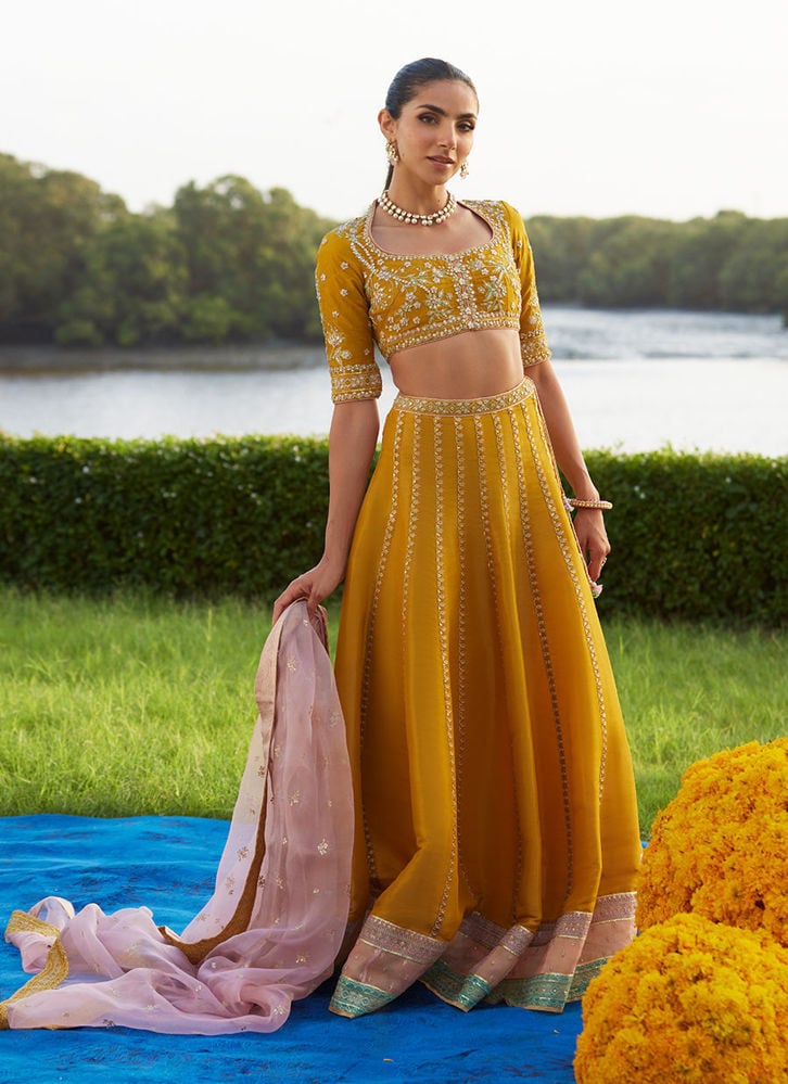 Zard Lengha Choli with Timeless Appeal | Farah Talib Aziz