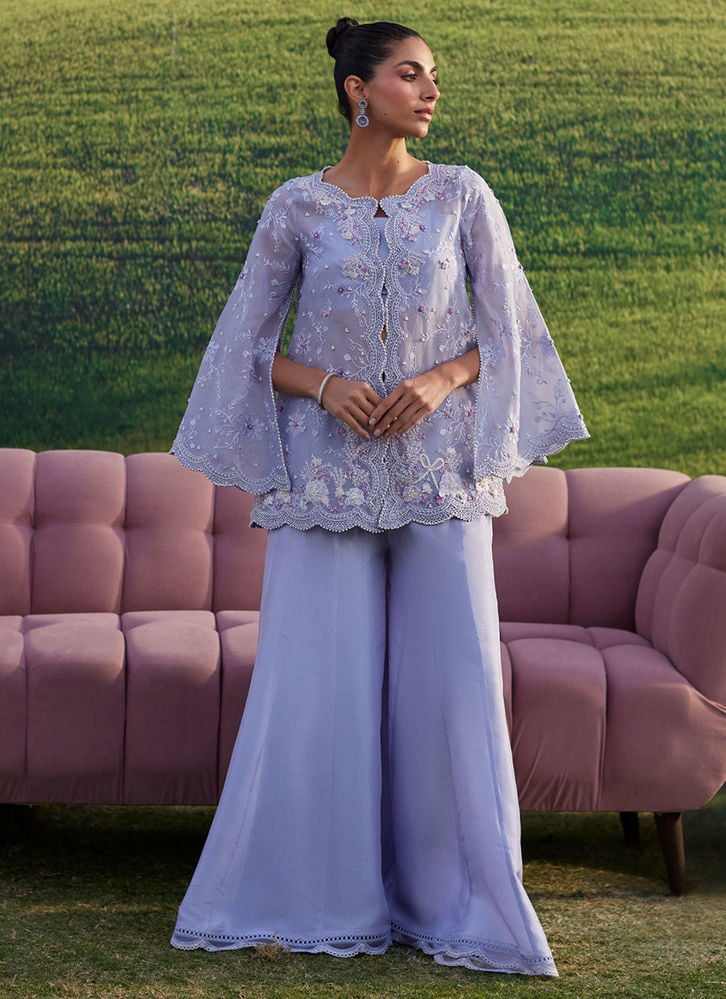 Lilac Haze Jacket with Modern Styling | Farah Talib Aziz