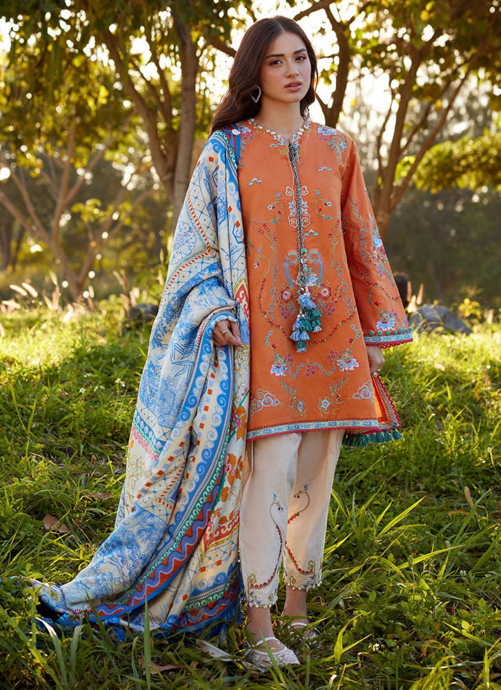 Lucia Burnt Orange with Fine Embroidery | FTA